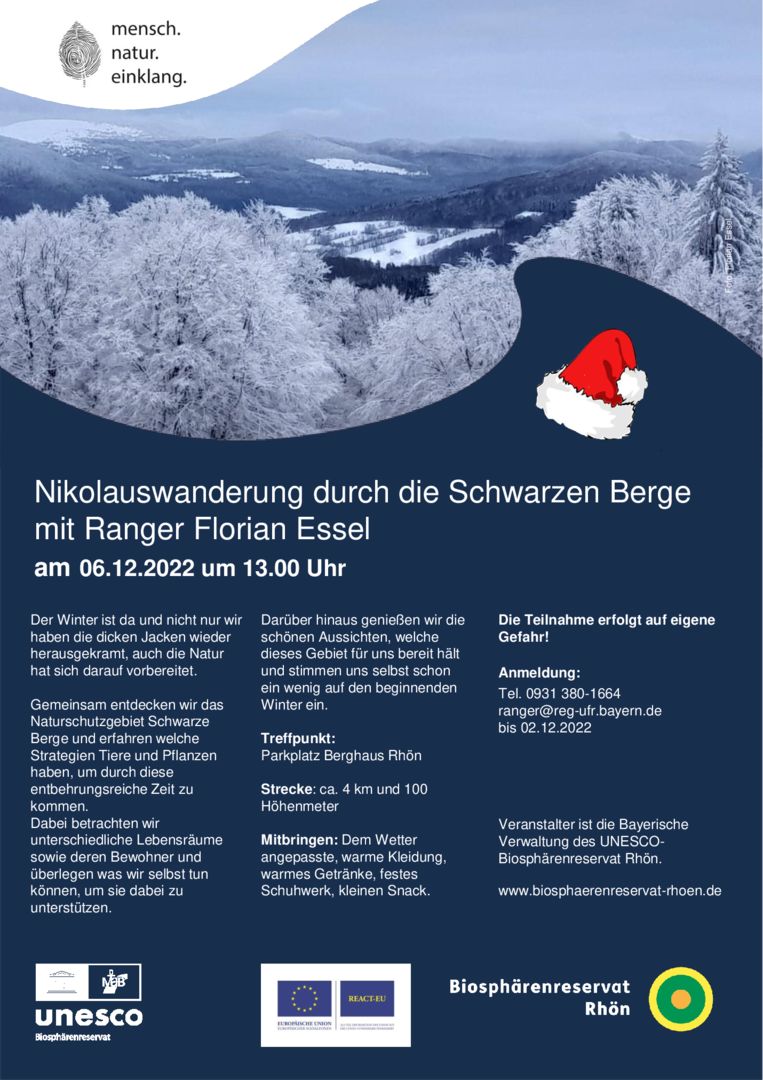 Veranstaltungshinweis und Rangerführungen für die Wintermonate ...